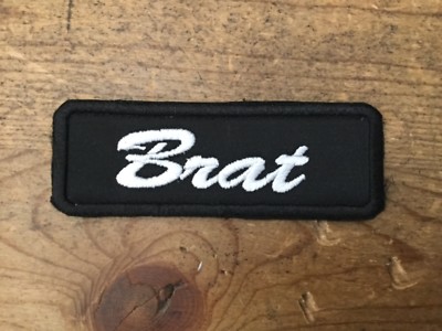 BRAT nametag motorcycle patch biker vest/jacket White | eBay