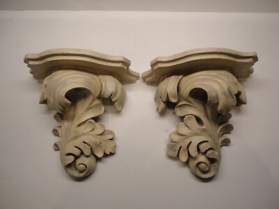 Pair of Acanthas Rococo Style Wall Brackets with Leaves 8.25" high | eBay