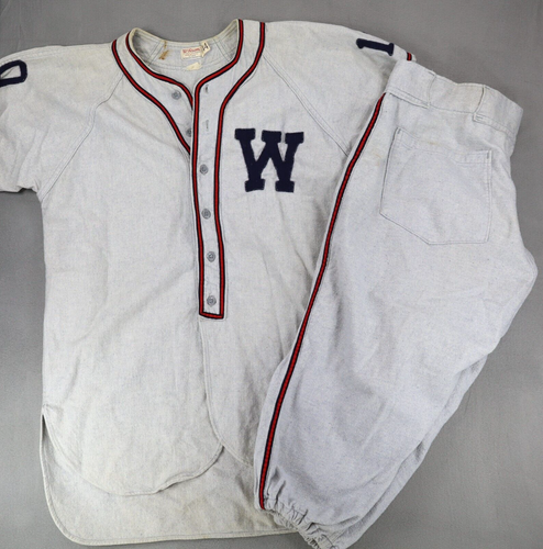 Vtg 40s 50s Wilson Baseball Uniform Wickliffe OH Jersey Pants Flannel ...