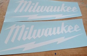 MILWAUKEE VINYL STICKERS X 2 Tools Battery Car Ute 200mm long | eBay