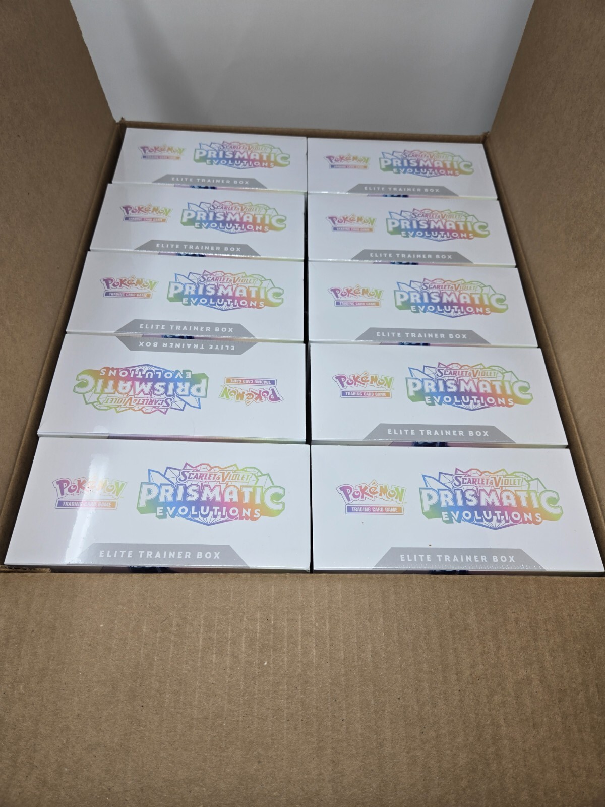 CASE/LOT of 10 Sealed Pokemon TCG Prismatic Evolutions Elite Trainer ...
