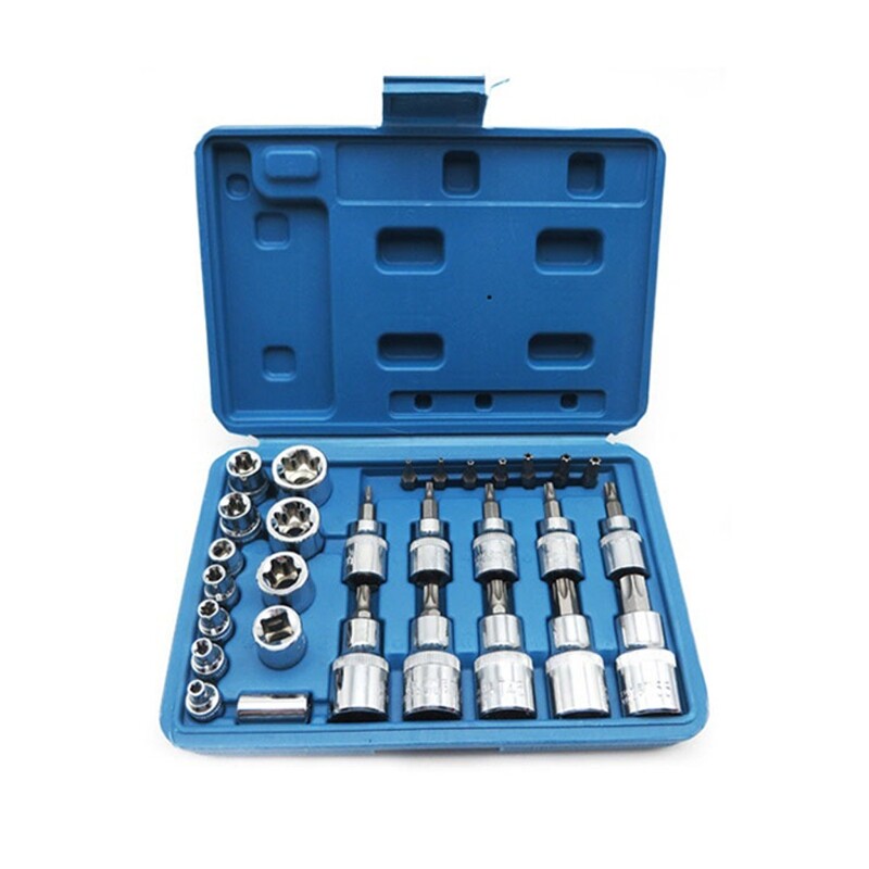 Male Female Torx Star Socket & Bit Set & for T Sockets with Torx Bits ...