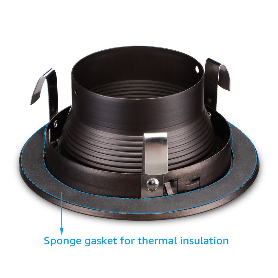 12 Pack 4" Recessed Can Light Trim with Oil Rubbed Bronze Step Baffle ...