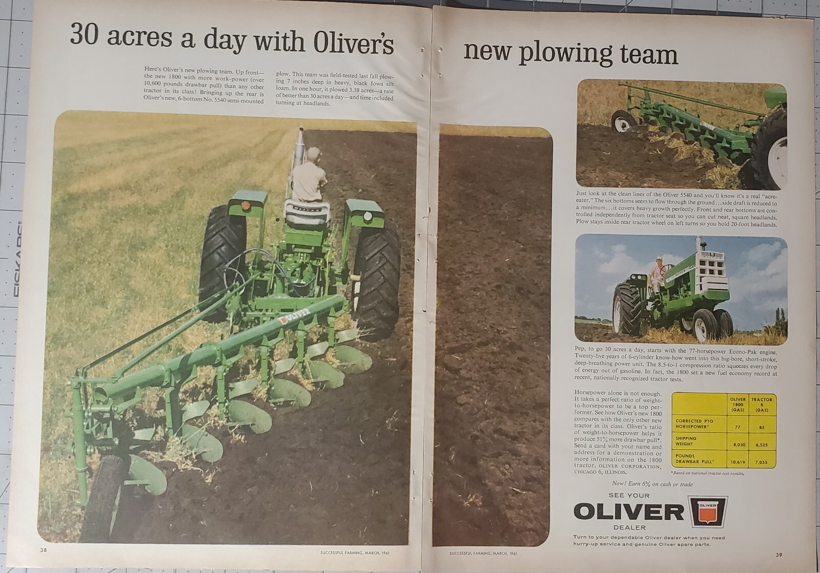 Oliver Tractor Plowing Advertisement 1961 | eBay
