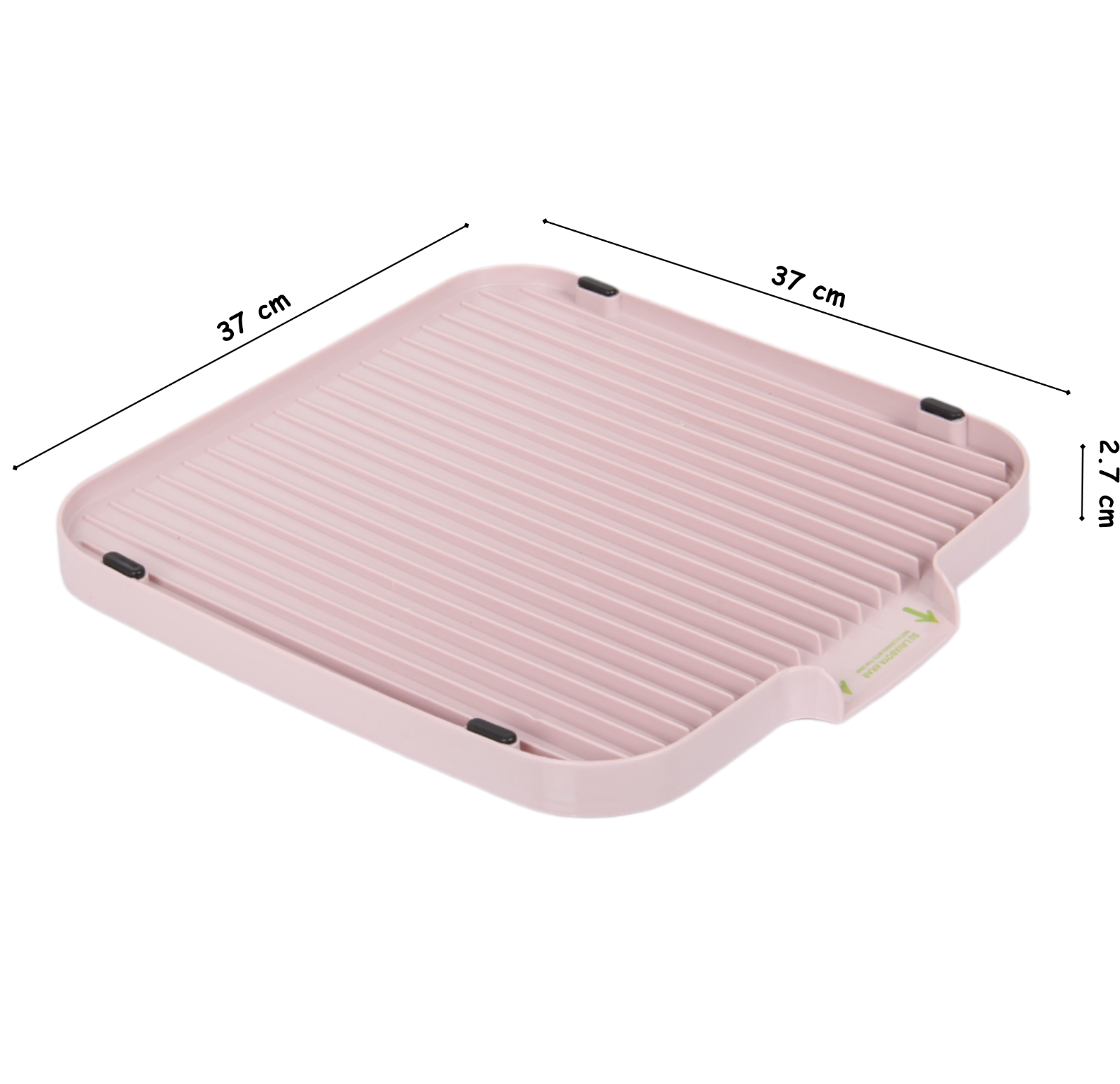 Large Dish Drainer Drip Tray. Double-Sided Plastic Sink Side Draining ...