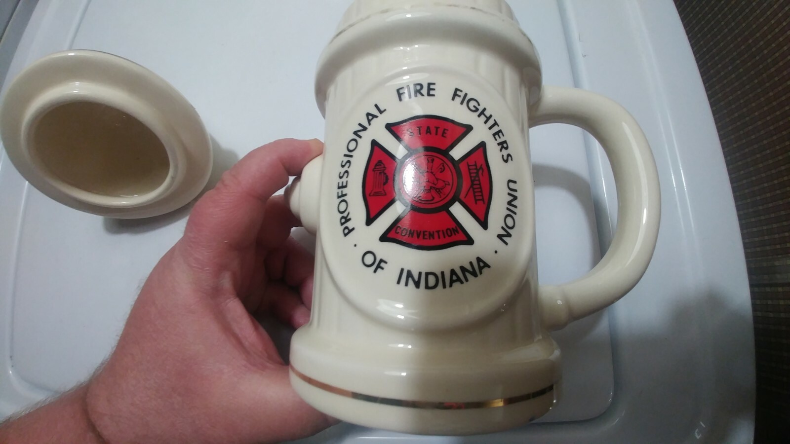 Vintage Starcrest Pottery Jeffersonville Indiana Firefighter Union ...