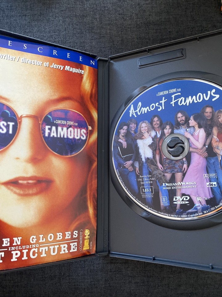 Almost Famous (DVD, 2001) Kate Hudson Jason Lee Cameron Crowe Combine ...