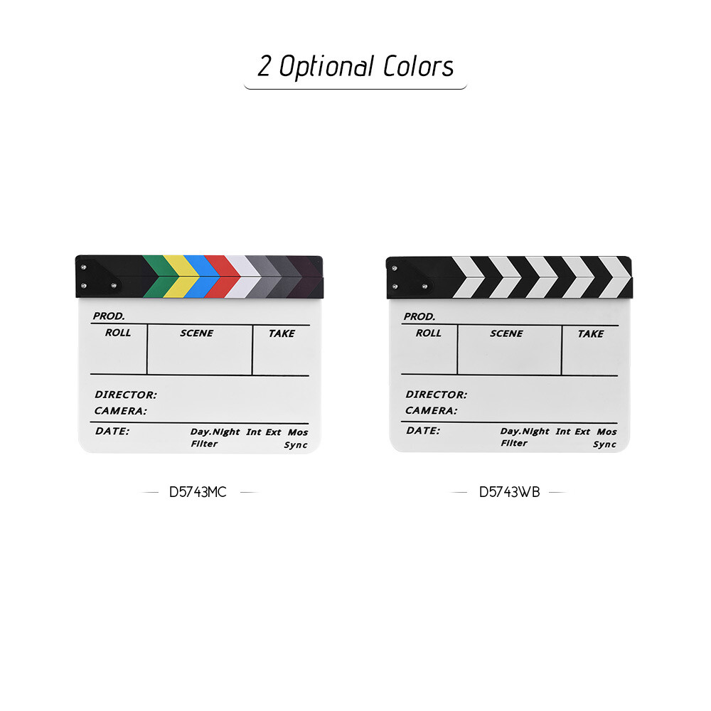 Professional Acrylic Clapboard TV Film Movie Director Cut Action F5P5 ...