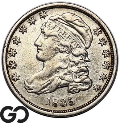1835 Capped Bust Dime, Choice AU+ Early Collector Type Coin | eBay