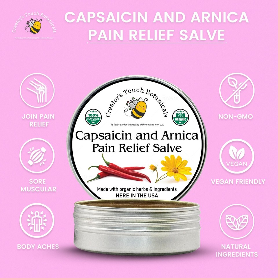 Capsaicin Arnica Salve –Sore Joints & Muscle Rub – 2oz, 4oz | eBay
