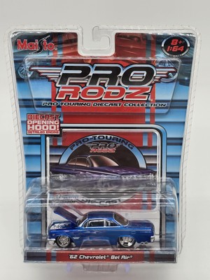 Maisto - Pro Rodz - '62 Chevrolet Bel-Air - Blue w/ Flames | eBay