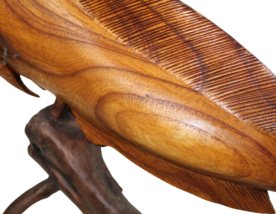 CARVED WOOD MAHI MAHI TROPHY DOLPHIN HEAD CARVING SPORT OCEAN FISHING ...