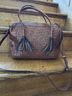 NOONDAY COLLECTION Woven Leather Tassels Bag Hobo Purse Monterey ...