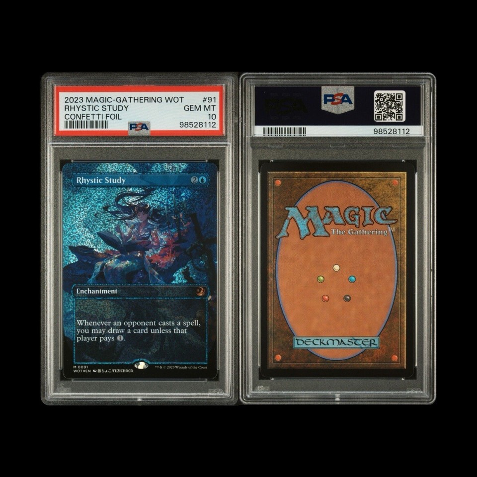 PSA 10 - Rhystic Study #91 Confetti Foil - Wilds Of Eldraine | eBay