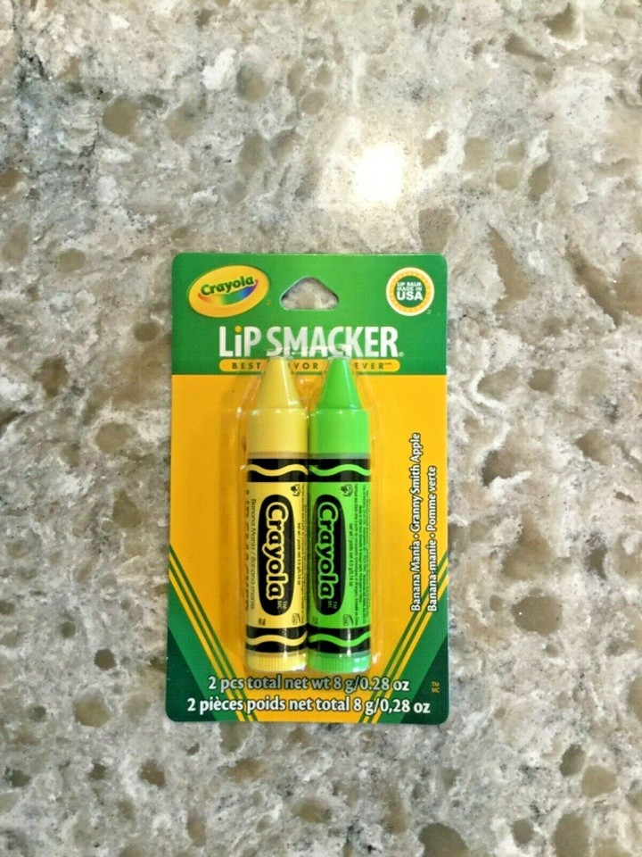 NEW Lip Smacker Crayola Lip Balm Liquid Banana & Apple Fruit Flavored Crayon | eBay
