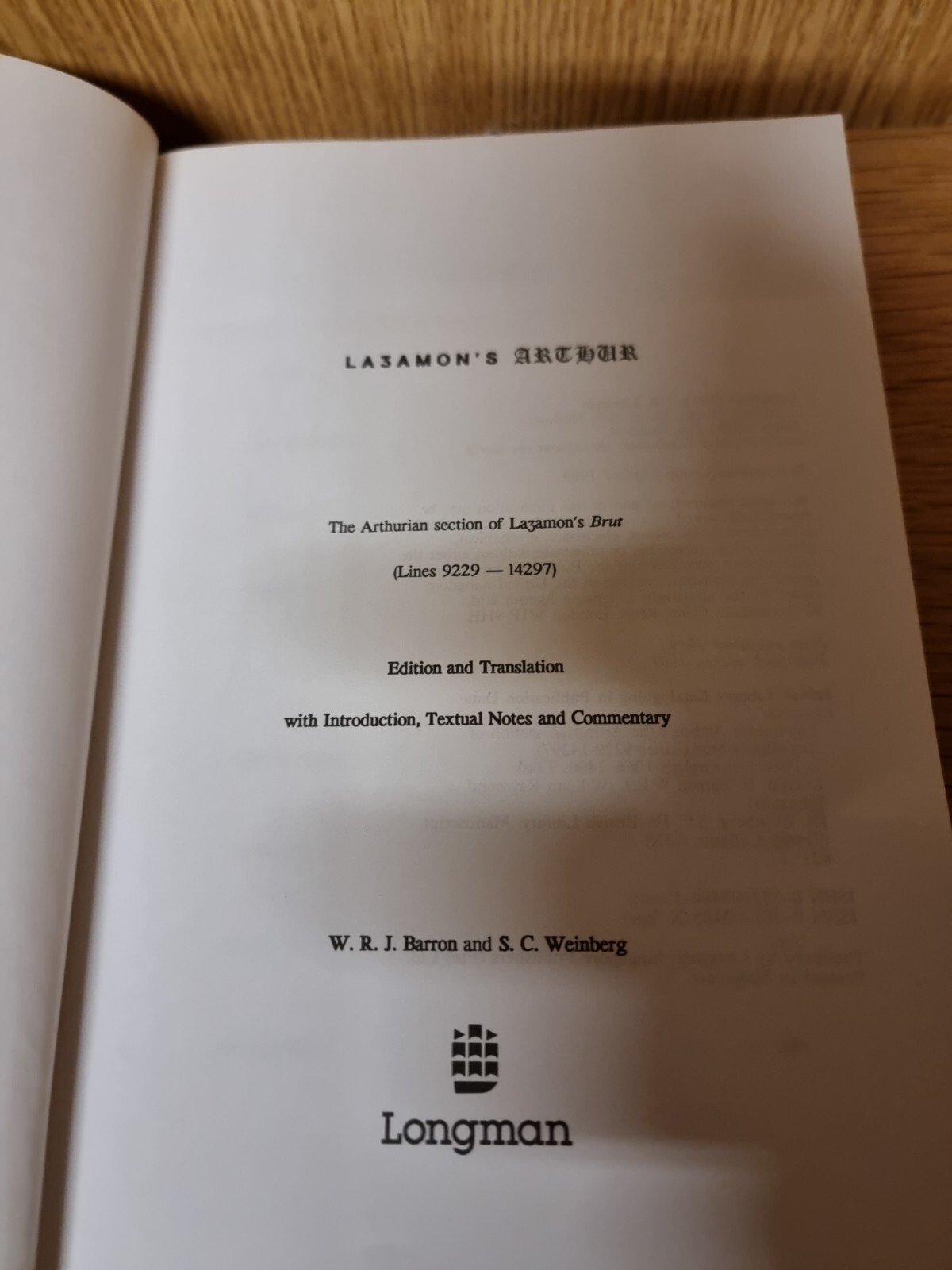 Layamon's Arthur: The Arthurian Section of Layamon's Brut by Layamon ...