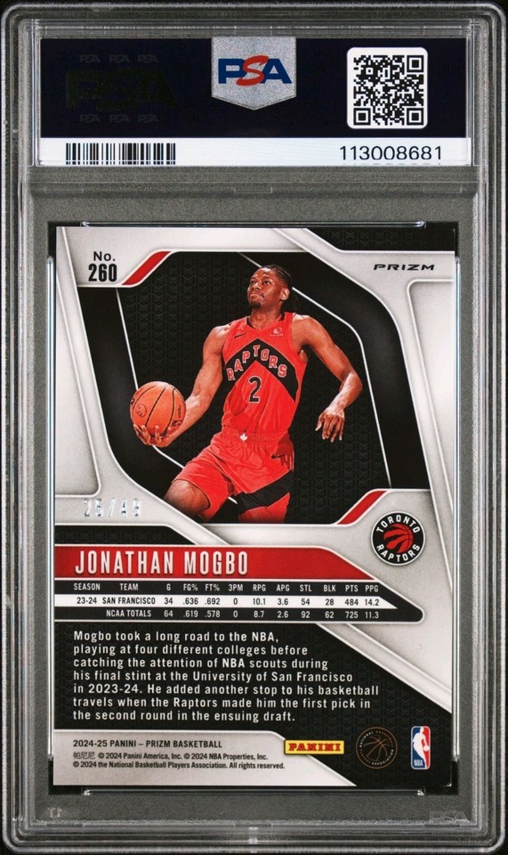 2024-25 Prizm PSA 9 Jonathan Mogbo /49 Orange Rookie RC | eBay