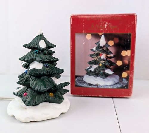 Vintage St. Nicholas Square Village 4" Porcelain Lighted Tree 1998 ...
