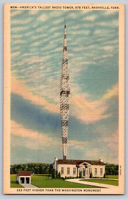 Postcard Tennessee TN WSM America's Tallest Radio Tower Nashville UNP ...