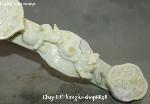Natural Lantian Green Jade Dragon Pixiu Beast Bat Auspicious Ruyi Ru Yi ...