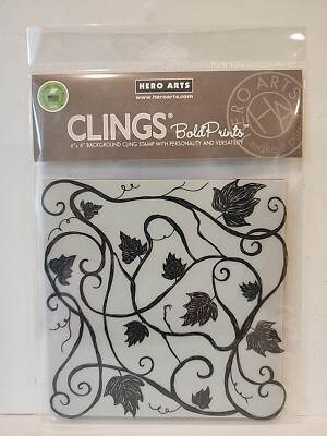Hero Arts VINE PATTERN Bold Prints 6x6 Fall leaves Background Stamp | eBay