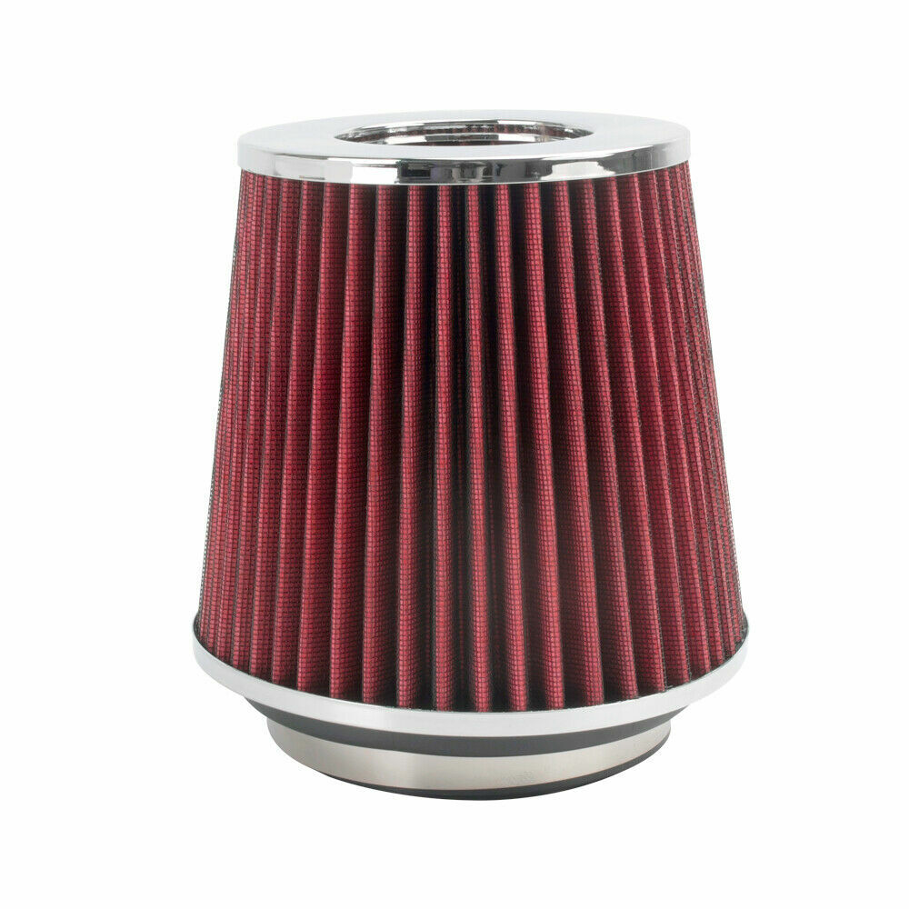 3" Round Tapered Universal Air Intake Cone Filter Chrome Car/Truck/SUV ...