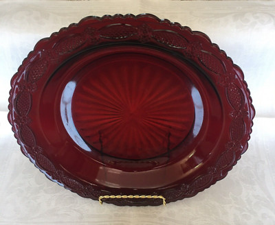 Avon Cape Cod 1876 Ruby Red Pie Plate Holder | eBay