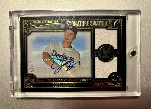 Corey Seager 3/25 2016 Topps Museum Signature Swatches Dual Auto Relic ...
