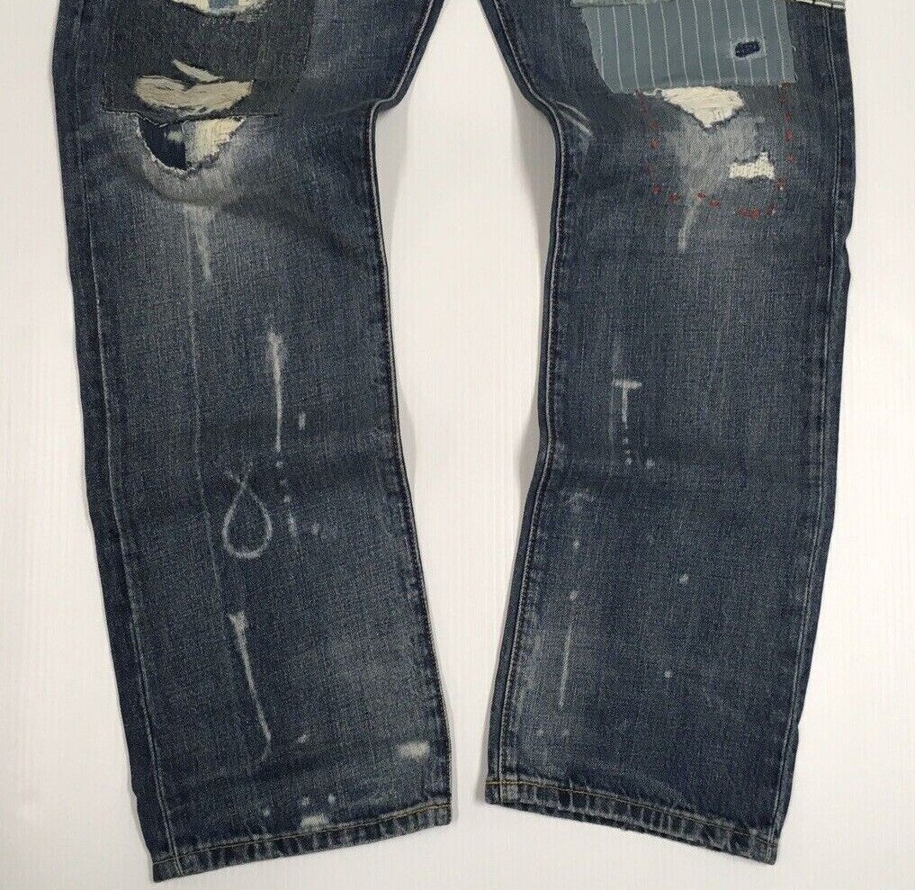 Polo Ralph Lauren Patchwork Repaired Distressed Ripped Shredded Artist ...
