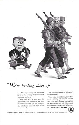 1942 Bell Telephone Systems Vintage Print Ad WW2 Telecommunications ...