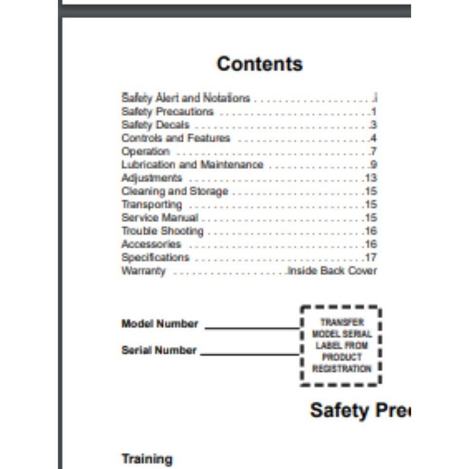 Ariens Rocket 901 Series Tiller Owner Operator's Manual 024-RT8020 22 ...