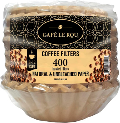 "NEW" - Paper Coffee Filters, 400 Count, Biodegradable, Natural Fibers ...