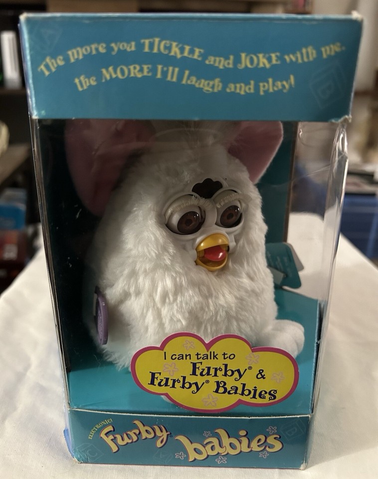 Furby Babies White Pink Ears 70-940 Hasbro 1999 Vintage w/ Box And ...
