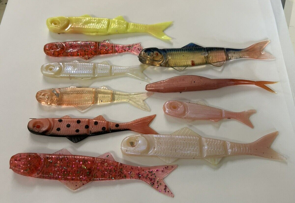 10 gummi fish shape fishing lures. | eBay