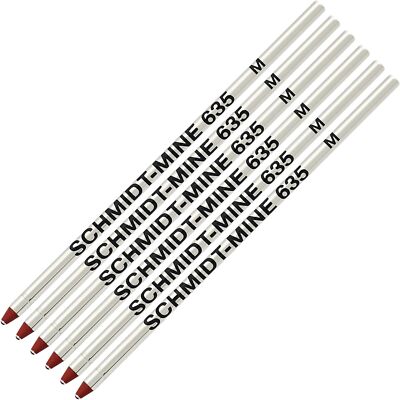 Schmidt 635 D1 Mine Ballpoint Refill - Red Ink (Medium Tip 0.7mm ...