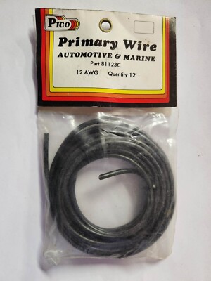 Pico Automotive Primary Electrical Wire 12 AWG Black 12 Ft. | eBay