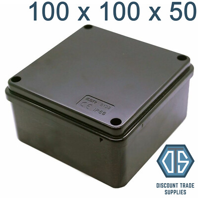 1-100 x Black Adaptable Box Waterproof Junction Box 100 x 100 x 50mm ...