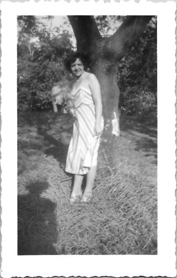 Seductive Sexy Woman Skimpy Dress Feet Risqué Snapshot 1940s Vintage ...