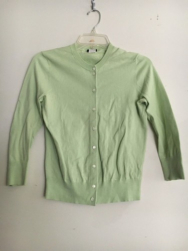 J. Crew Size S Cotton Blend Green Cardigan Sweater Women RN77388 | eBay