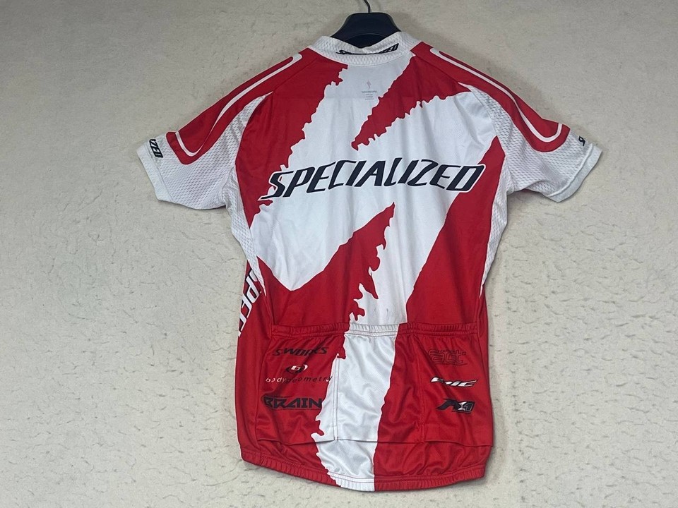 Specialized Cycling Jersey Size Medium Red White Half Zip Short Sleeve ...