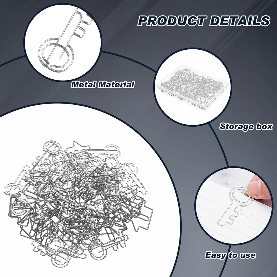 102 Pack Clips Office Supplies 50 Pcs House Shaped Paper Clips 50 Pcs ...