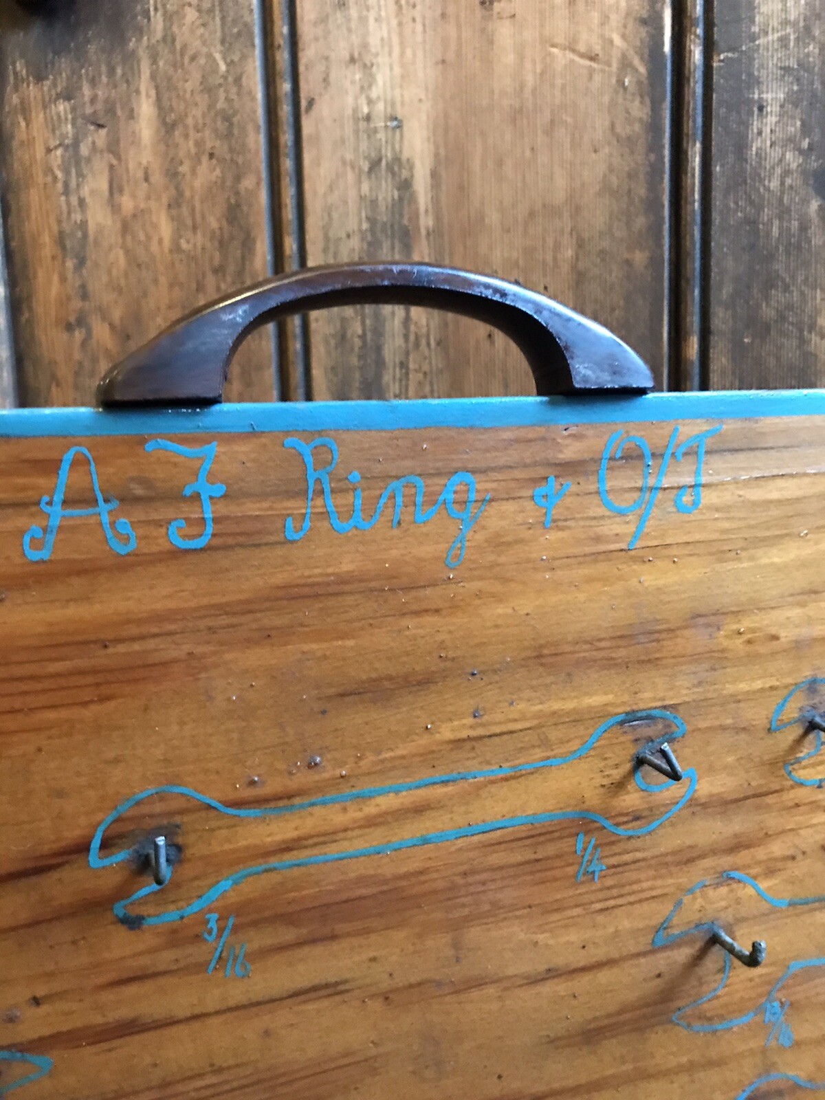 Vintage Mid 20th Century Mechanics Spanner Shadow Tool Board Rack Sign ...