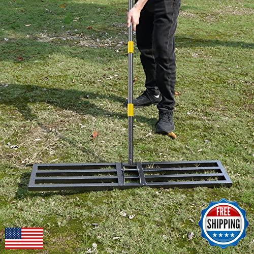 FLY HAWK Leveling Rake for Lawn, Yard and Soil - Heavy Duty Stainless ...