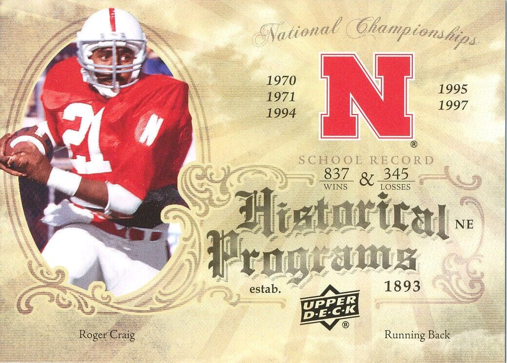 HISTORICAL-PROGRAMS Roger Craig RAIDERS 49ERS VIKINGS Nebraska ...