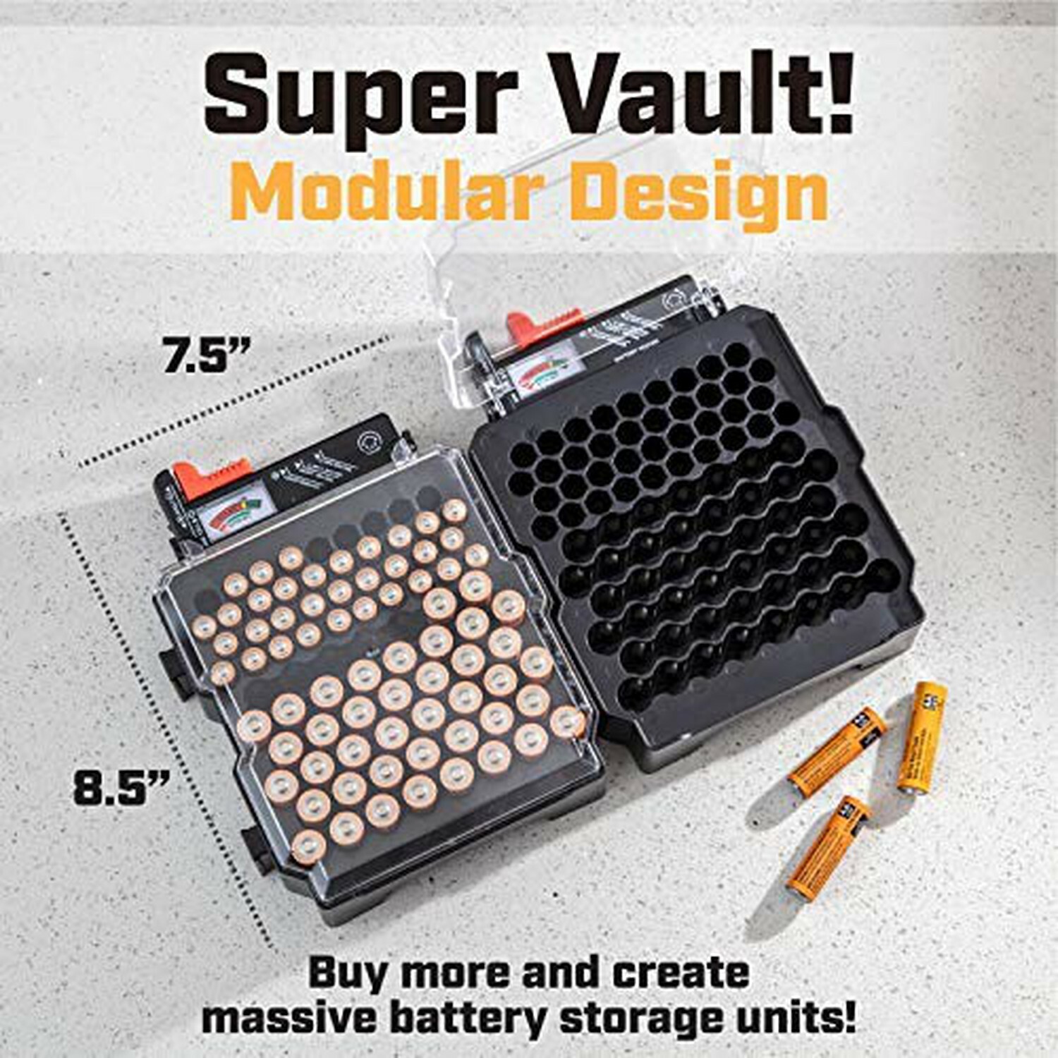 Volt Vault Battery Organizer Storage Case and Battery Tester – 83 Slot ...