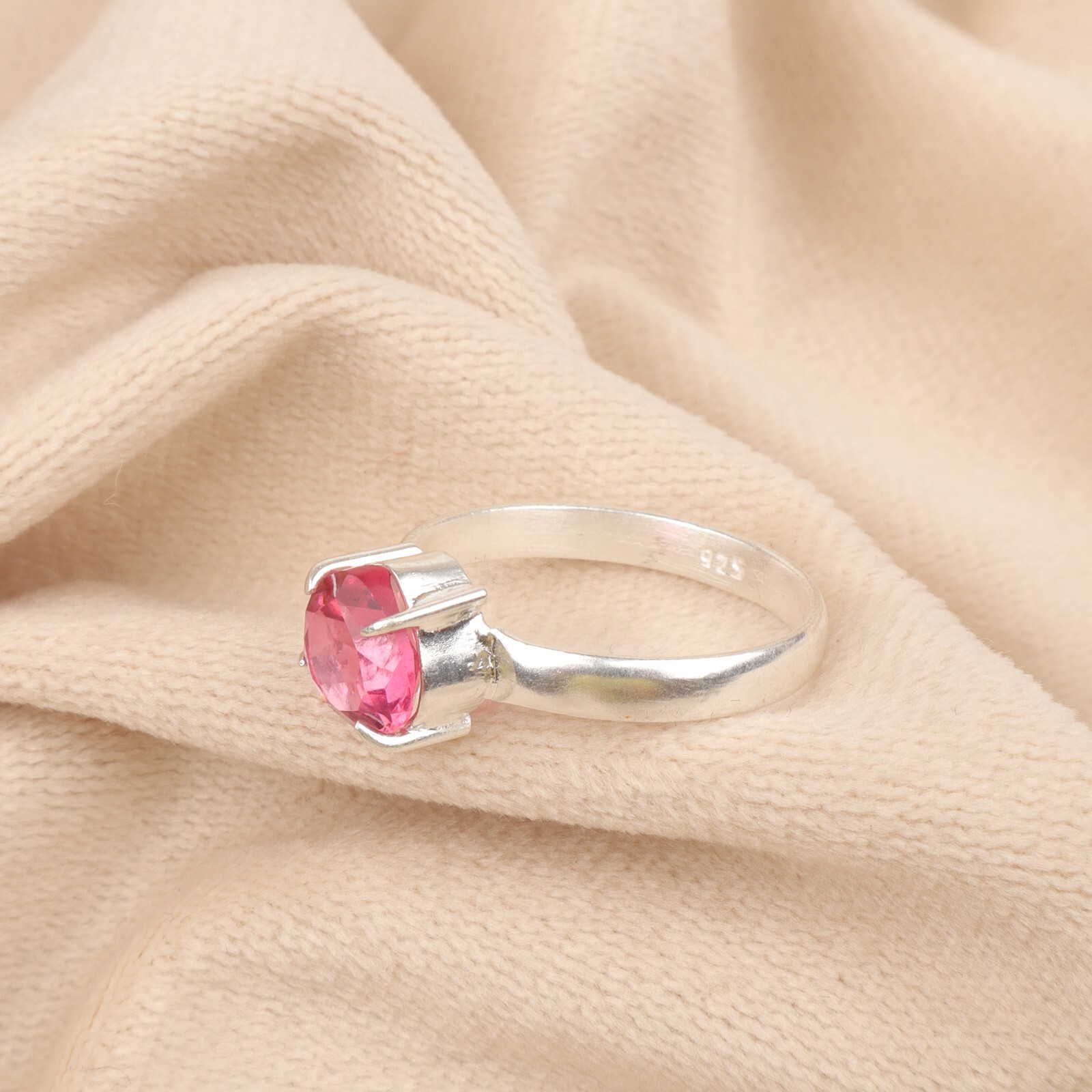Pink Tourmaline Gemstone 925 Sterling Silver Ring Handmade Jewelry Ring ...