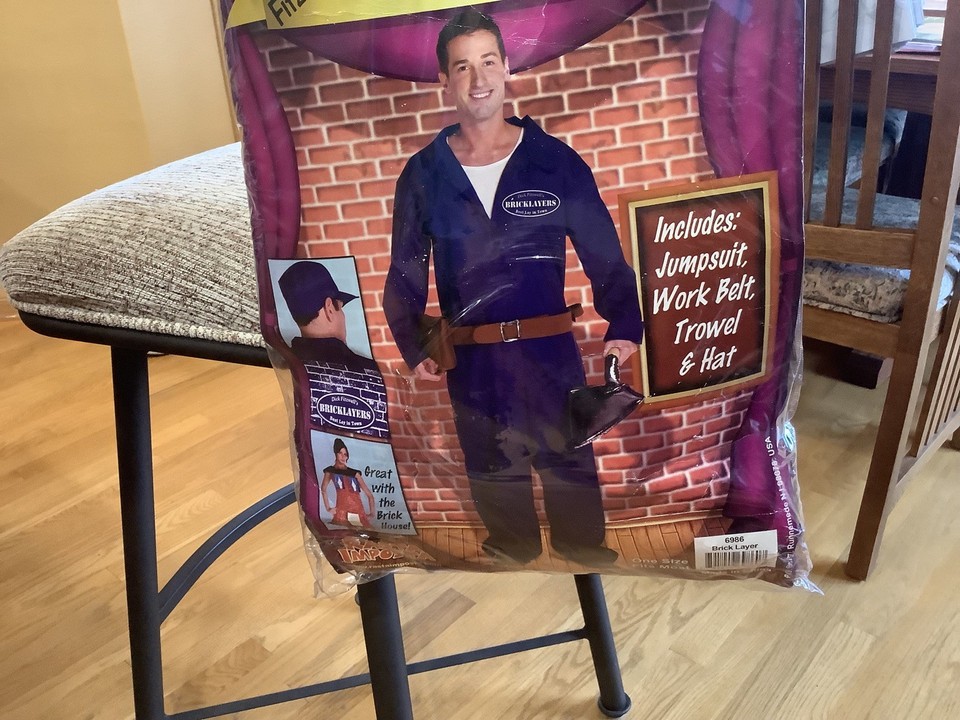 Mens Brick Layer Halloween Costume Worn 2 times | eBay