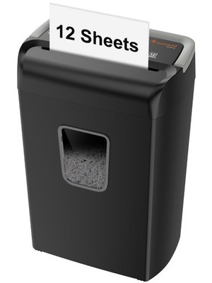 Bonsaii 12-Sheet Cross Cut Paper Shredder Heavy Duty 5.5 Gal Bin for ...