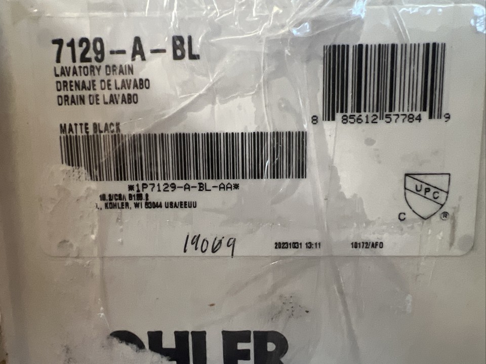 Kohler K-7129-A-BL Bathroom Sink Grid Drain With Overflow, Matte Black ...