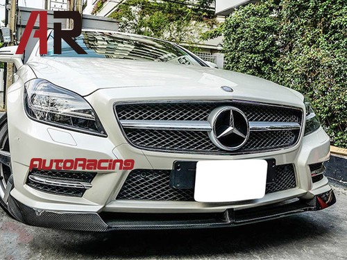 V Style Carbon Fiber Front Bumper Lip For 2011-2014 M-Benz W218 CLS350 ...